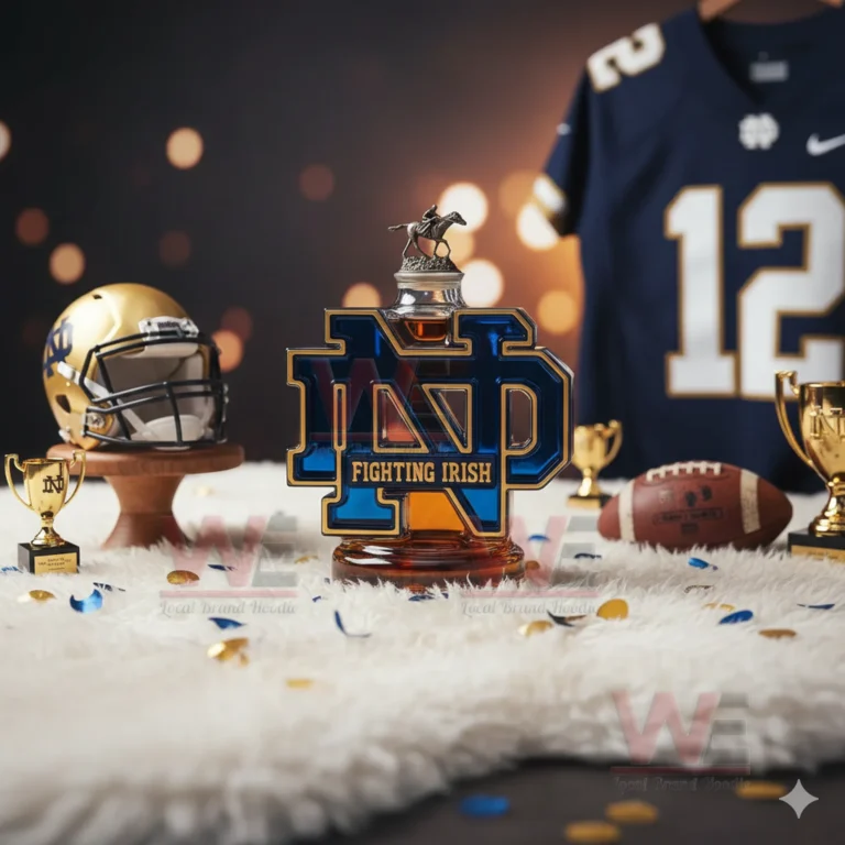 Notre Dame Fighting Irish football Whiskey Bottle - WeLocalBrandHoodie
