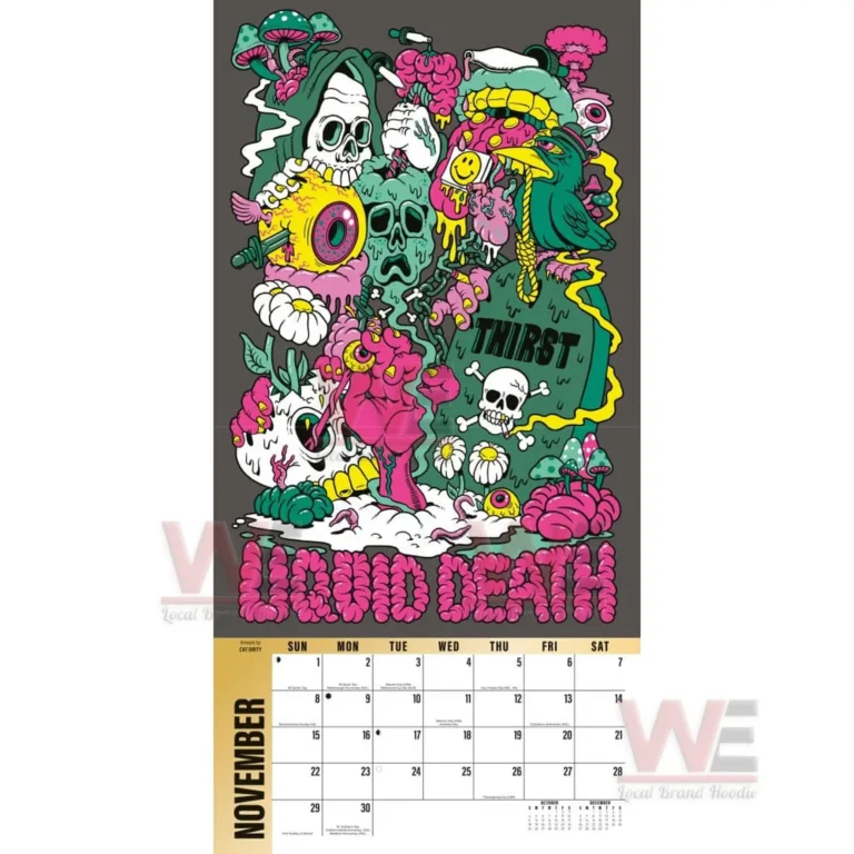 Liquid Death 2026 Wall Calendar - WeLocalBrandHoodie