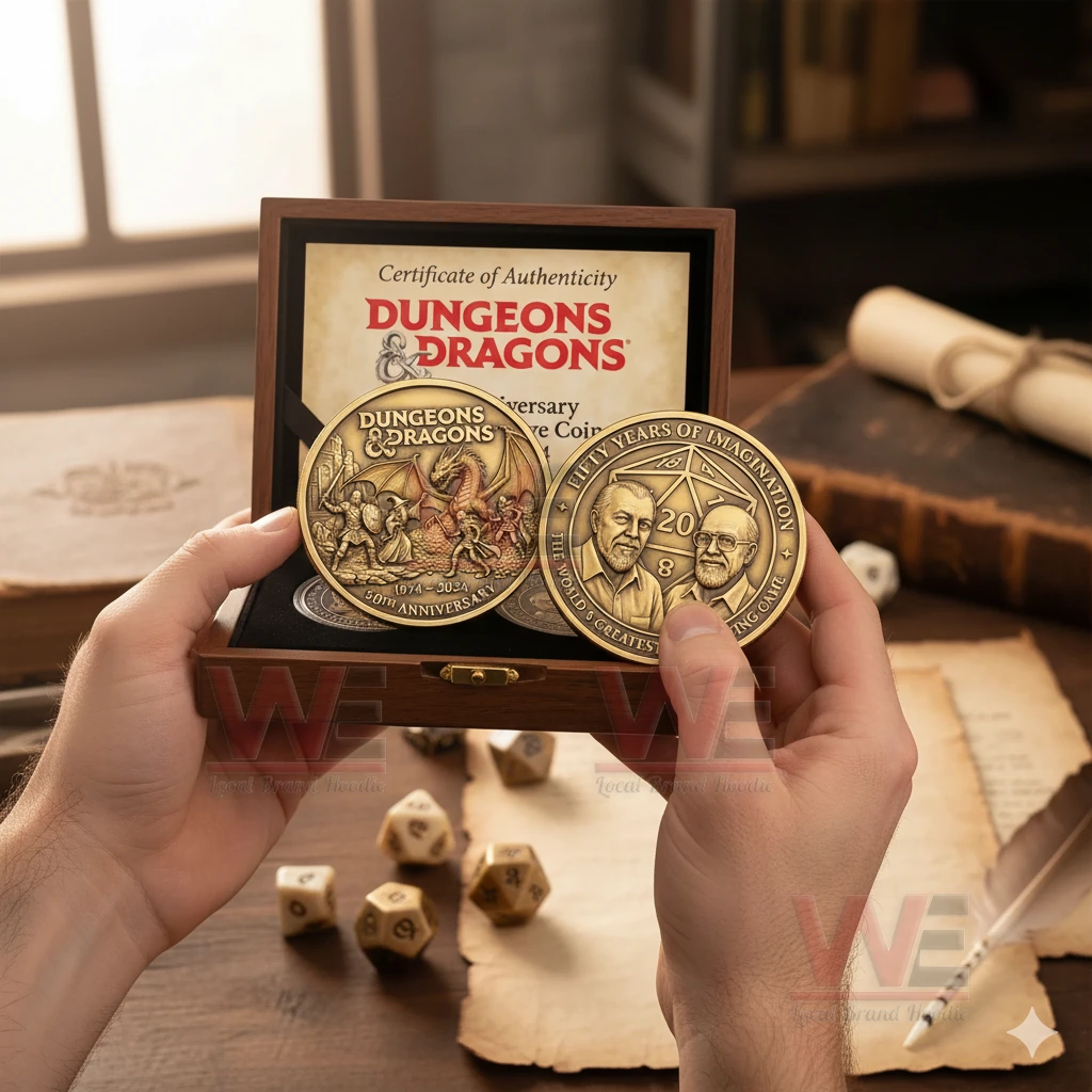 Dungeons & Dragons 50th Anniversary 1974-2024 Coin - WeLocalBrandHoodie