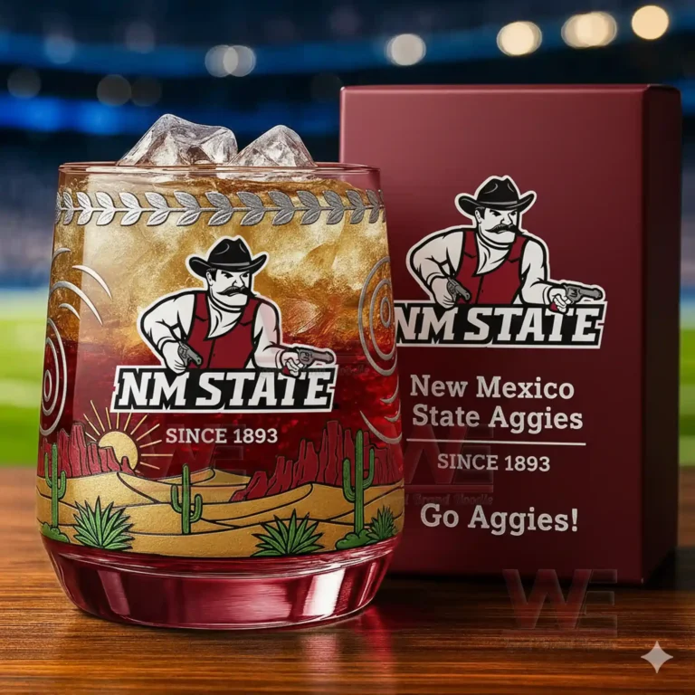New Mexico State Aggies football Go Aggies Whiskey Glass ...