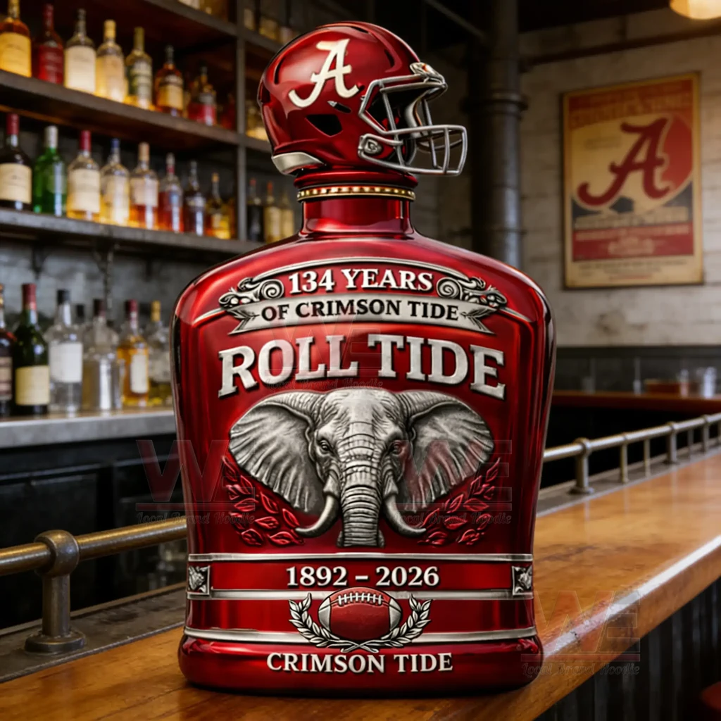 Roll Tide Crimson Tide Legacy Whiskey Bottle - WeLocalBrandHoodie