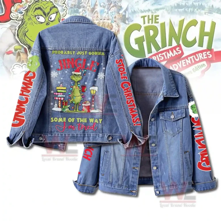 The Grinch Stole Christmas Denim Jacket - WeLocalBrandHoodie