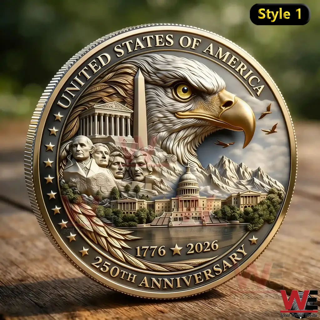 Eagles USA 250th Anniversary Commemorative Coin - WeLocalBrandHoodie