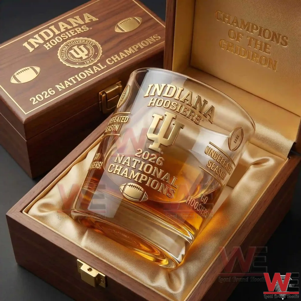 Indiana Hoosiers 2026 National Champions of the Gridiron whiskey glass ...