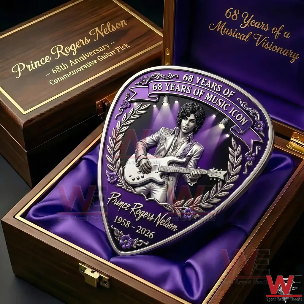 Prince Rogers Nelson 68th Anniversary Guitar Pick - WeLocalBrandHoodie