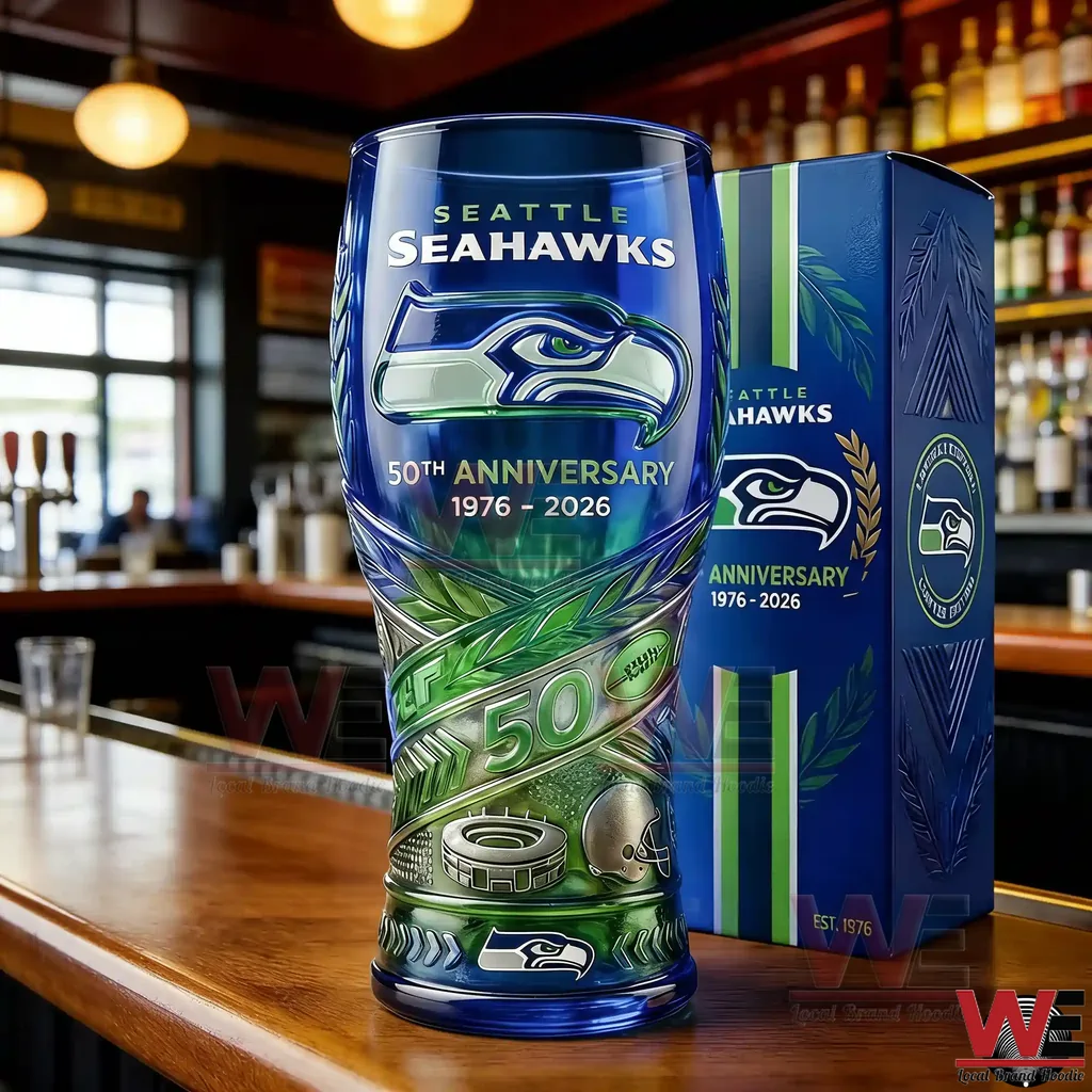 Seattle Seahawks 50th Anniversary 1976-2026 Commemorative Glass ...